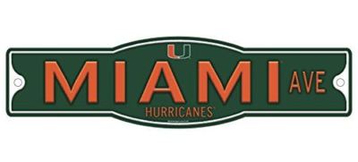 Miami Hurricanes 4" x 17" Street Sign NCAA Canes | eBay