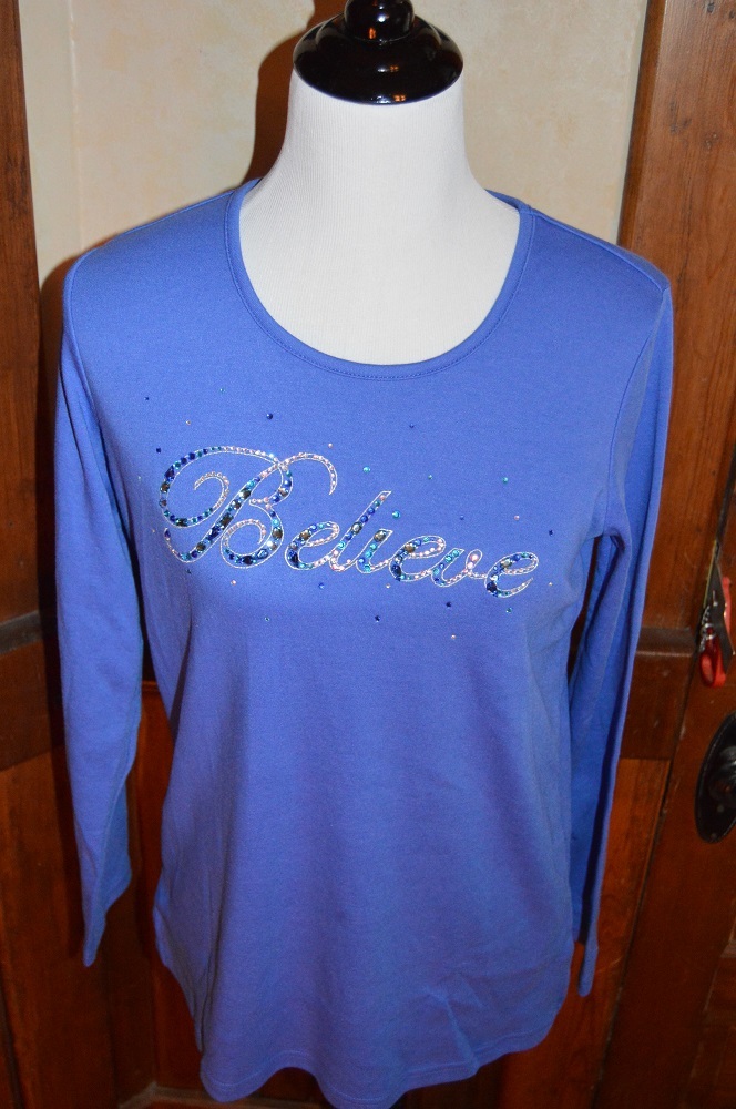 QUACKER FACTORY HOLIDAY BELIEVE EMBELLISHED LONG SLEEVE T-SHIRT ...