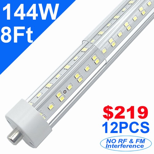 Single Pin 8FT LED Tube Light Bulbs 144W FA8 T8 8' LED Shop Light ...