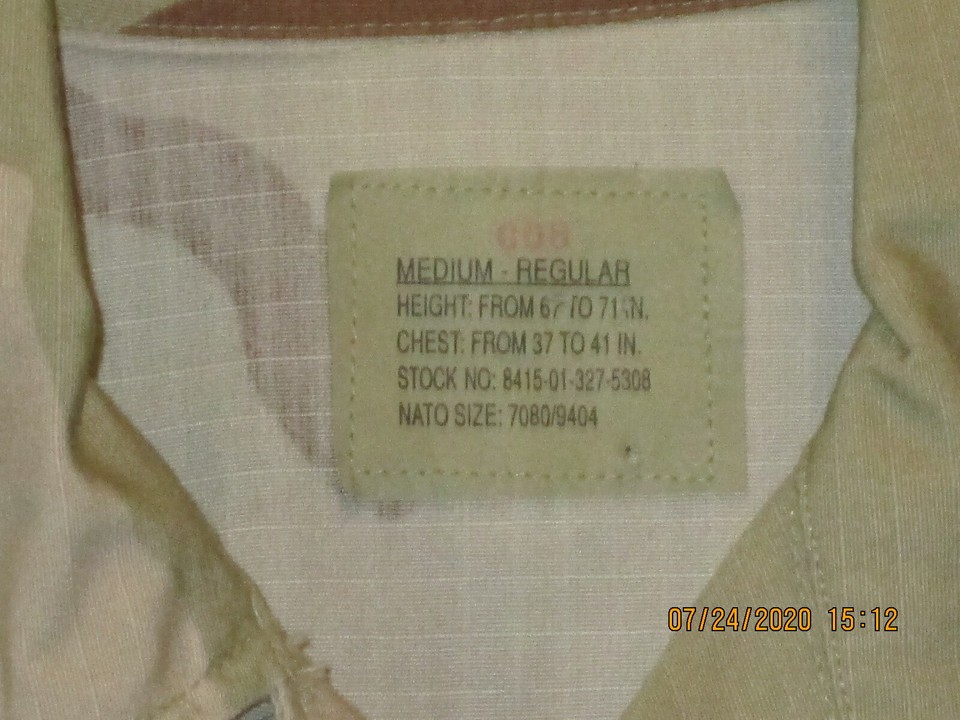 US Military DCU Army Shirt Jacket Desert Tri-Color Camo Medium-Regular ...