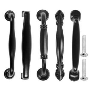 Modern Matte Black Nickel Kitchen Cabinet Handle Door Pull Drawer Knob ...