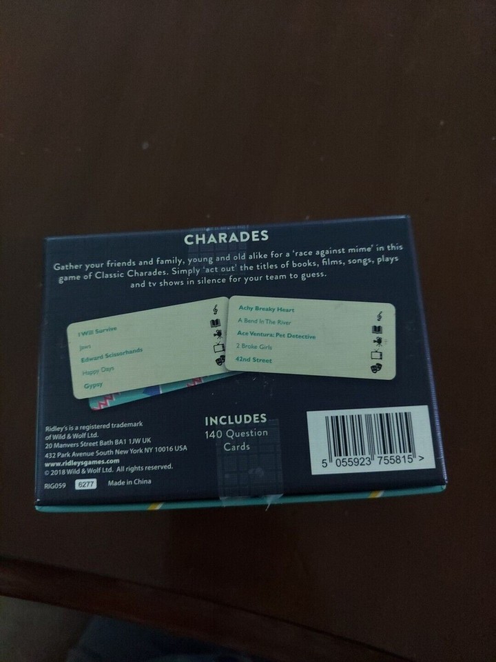 Ridley’s Games Den- Charades, Movie Quiz Night & Sports Quiz A Race Against Mime 5055923755815| eBay