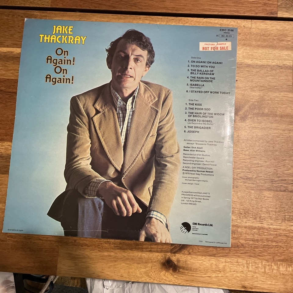 Jake Thackray : On Again! On Again! - FACTORY SAMPLE - RARE - Con VG ...