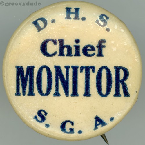 School. Chief Monitor Student Government Association PA Badge Pin ...