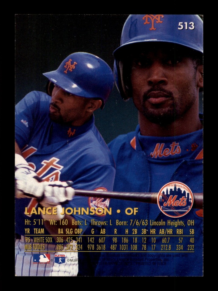 1996 Ultra Gold Medallion #513 Lance Johnson New York Mets | eBay
