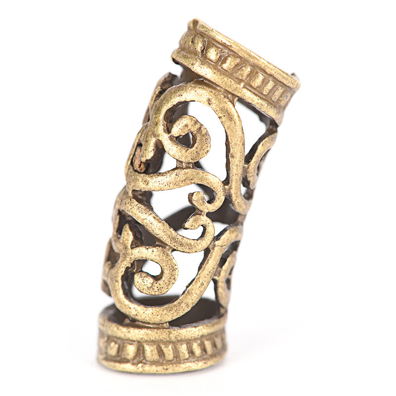 10 PCS Hair Braid Beads Dreadlock Bead Cuff Clip Metal Hair Braid Ring ...