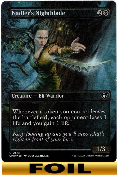 1x - Nadier's Nightblade - FOIL BORDERLESS - Commander Masters - NM MTG ...