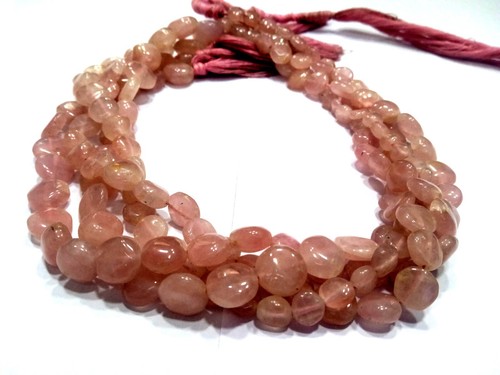 ROSE QUARTZ COIN SMOOTH PLAIN 6-11 MM GEMSTONE BEADS 13"INCH 1 STRAND ...
