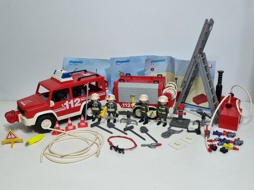Playmobil 3181 3178 3179 Fire Equipment Lot Car Trailer Firefighter ...