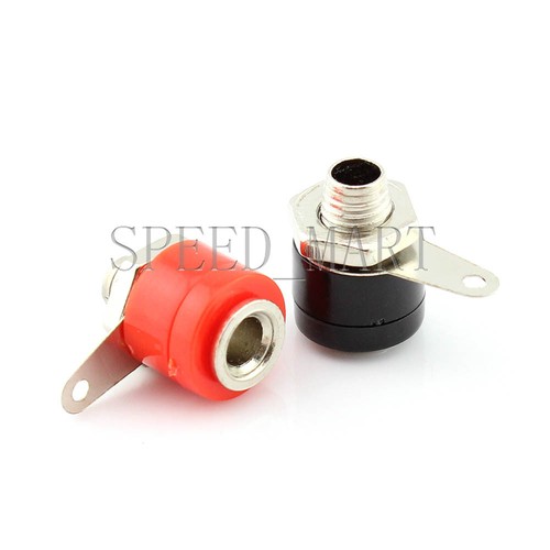 100 PCS 4mm Banana Jack Female Terminal Block for Speaker Audio Black ...