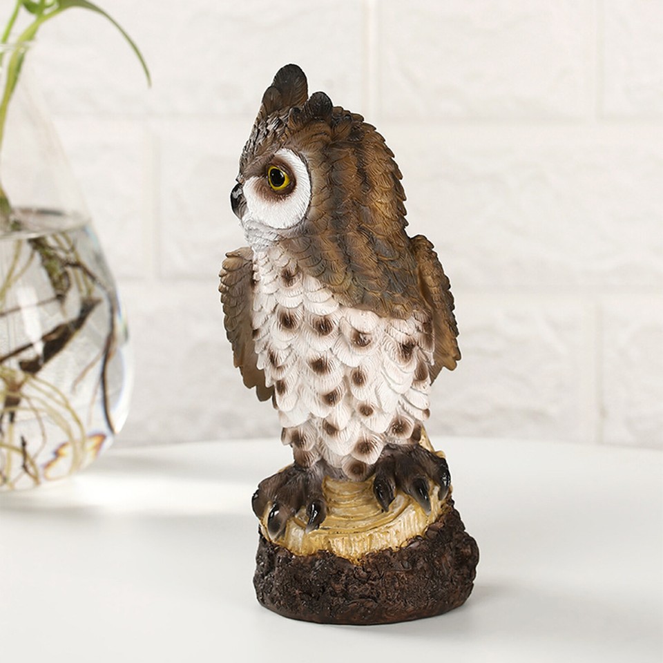 Resin Owl Statue Bird Garden Sculpture Home Decor Animal Sculpture Owl ...