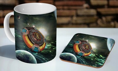 ELO Colourful Spaceship 11oz Tea / Coffee Mug Coaster Gift Set | eBay