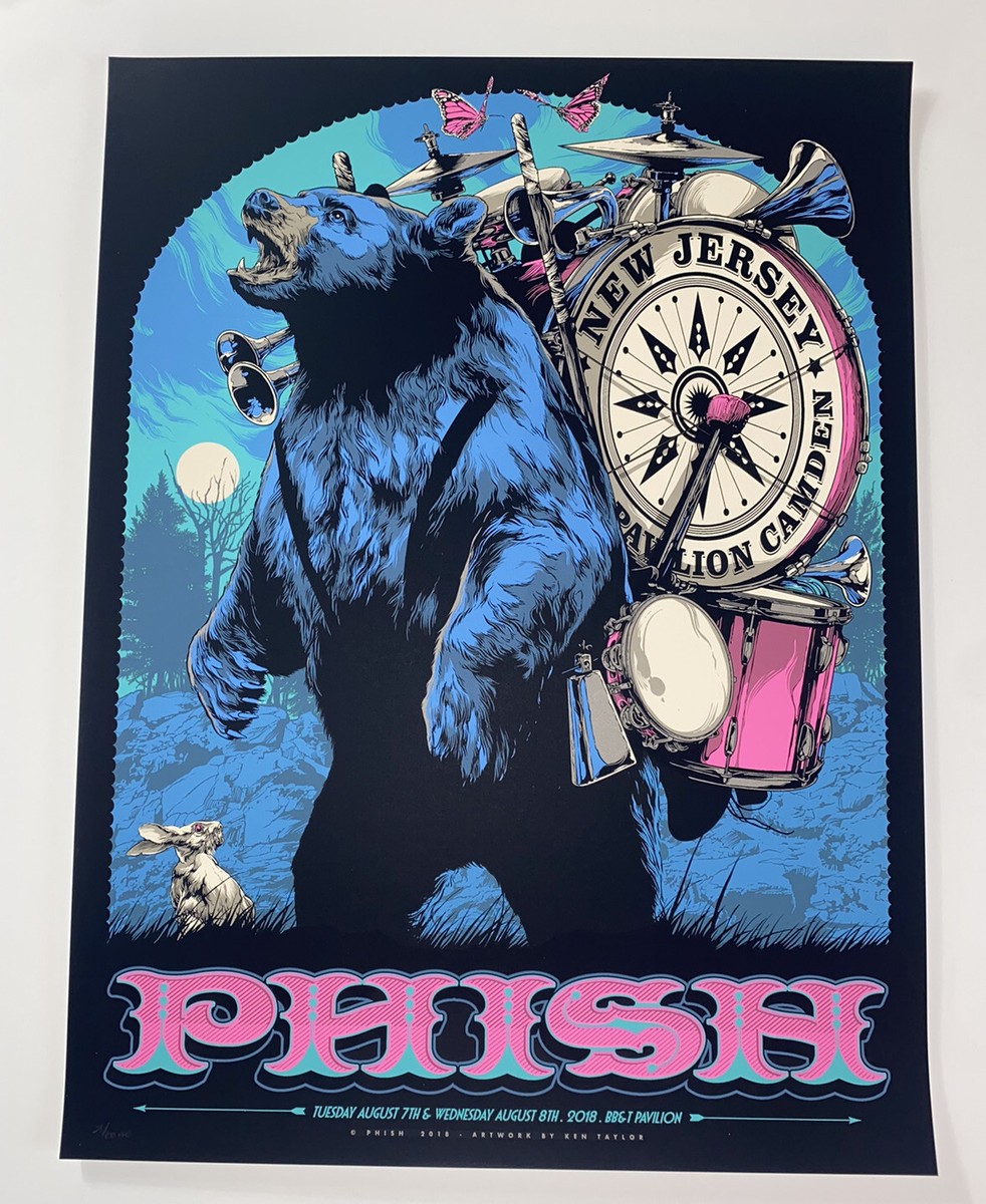 Phish Poster BB&T Pav Camden NJ 2018 Silkscreen AE X/60 Phish Poster BB&T Pav Camden NJ 2018 Silkscreen AE X/60