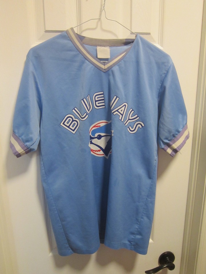 VINTAGE MLB TORONTO BLUE JAYS THROWBACK LIGHT BLUE JERSEY with V-NECK ...