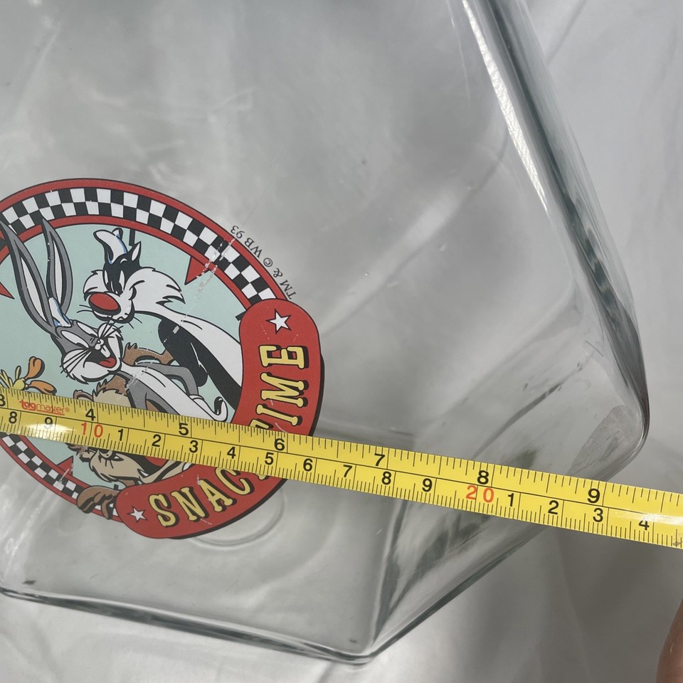 Looney Tunes Acme Snack Time Glass Jar 1993 Vintage Cookie Candy ...