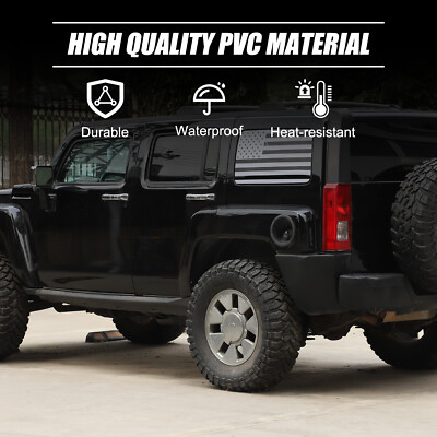 White USA Flag Style Car Rear Side Window Decals Vinyl For Hummer H3 ...