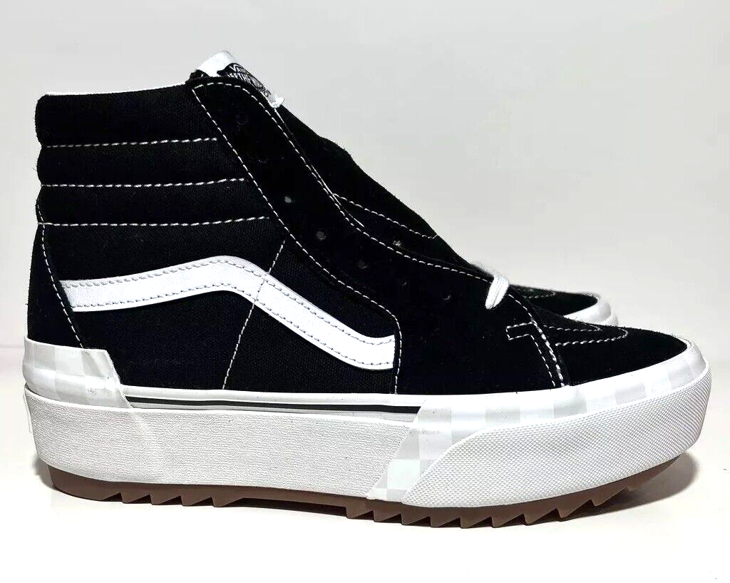 Vans Old Skool SK8 Hi Stacked Womens Size 10 Sneakers Black White Retro ...