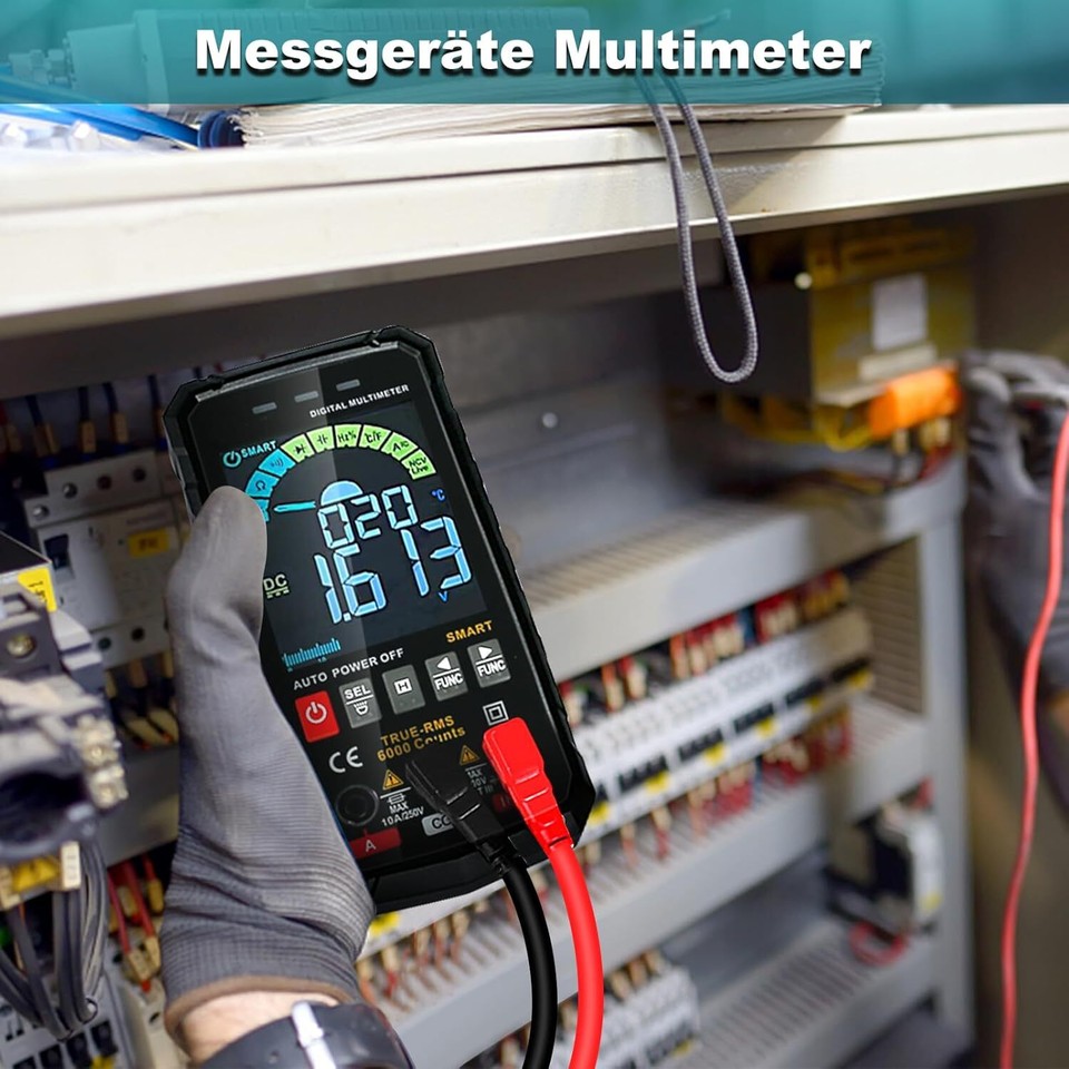 Smart Digital Multimeter 6000 Counts TRMS Auto Range LCD Colour Display ...