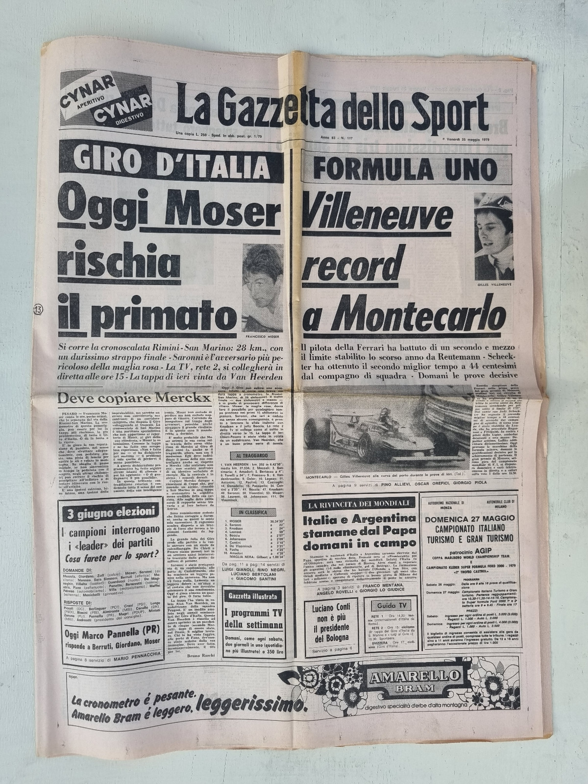 Journal Screen Sport 25 May 1979 Villeneuve Gp Monte Carlo - Moser ...
