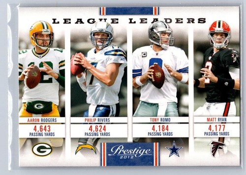 2012 Panini Prestige #17 Aaron Rodgers / Philip Rivers / Tony Romo ...