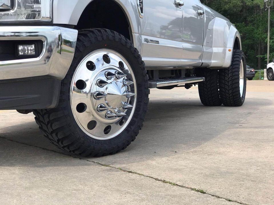 6 NEW 22"New Dually Wheels Classic Alcoa 10 Lug rims w/ Tires caps ...