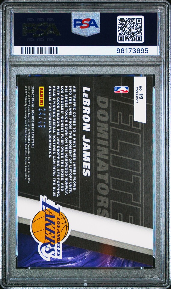 2019 PANINI DONRUSS OPTIC ELITE DOMINATORS BLUE #19 LEBRON JAMES 24/49 ...