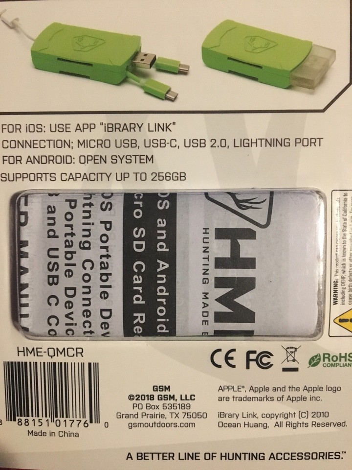 HME 4-in-1 SD Card Reader Green. NEW | eBay