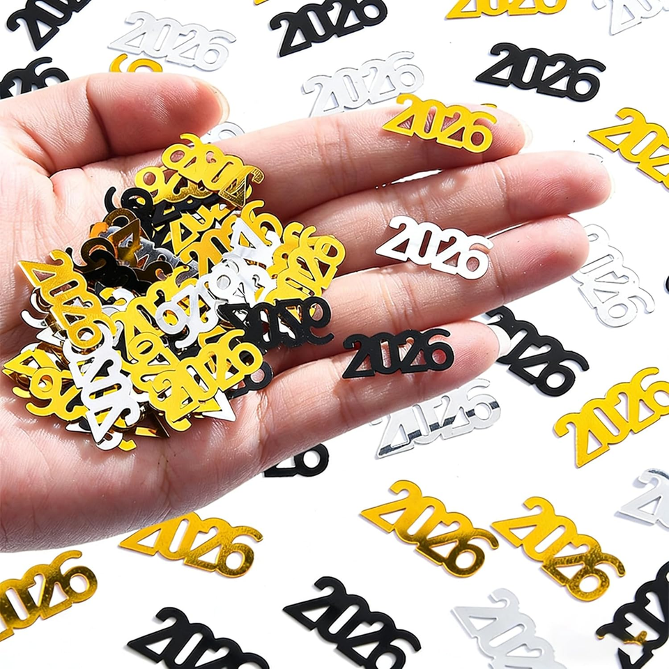 Happy New Year Confetti Glitter Metallic Foil Table Scatters,Gold ...