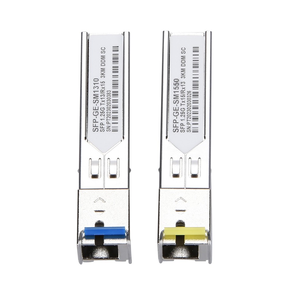 2Pack 1.25Gb/s 3KM SC Connector Single-Mode Fiber Transceiver Module ...