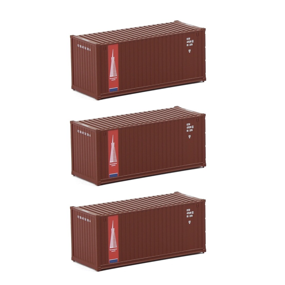 3pcs N Scale 1:160 20ft Shipping Container 20' Cargo Box with Magnets ...