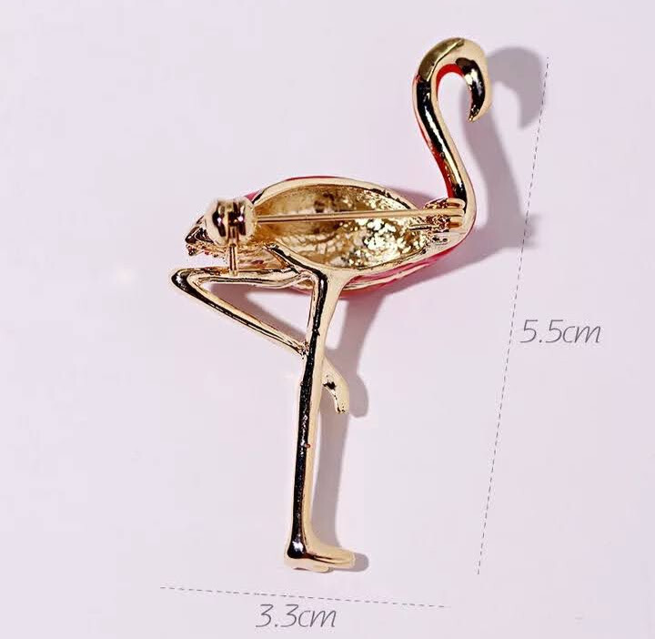 Flamingo Pink Vintage Gold Pin Brooch D-3595 | eBay