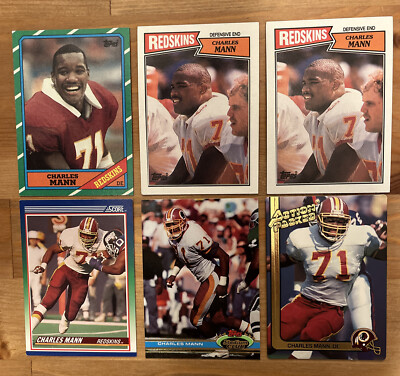 Lot Of 6 CHARLES MANN Cards Incl 1986 Topps, 1987 Topps (2), 1990 Score ...