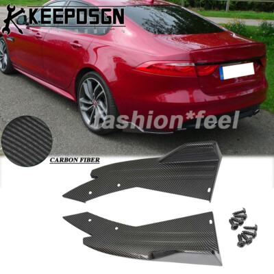 For Jaguar XF XK XJ CARBON FIBER Rear Bumper Lip Diffuser Splitter ...