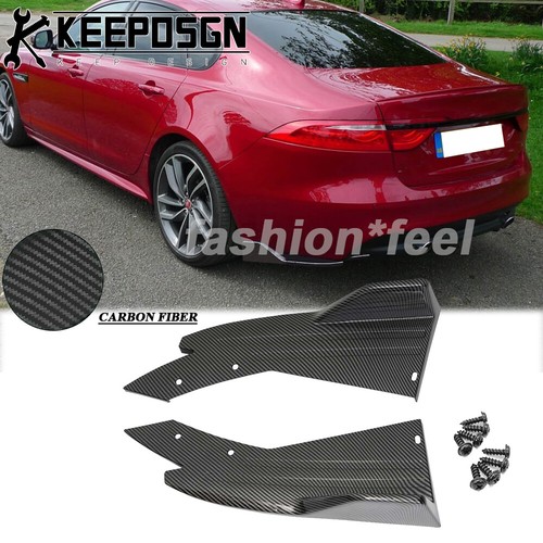For Jaguar XF XK XJ CARBON FIBER Rear Bumper Lip Diffuser Splitter ...