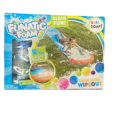 Funatic Foam Slip & Slide Wipeout 16 Ft W/ Built In Sprinklers plus ...