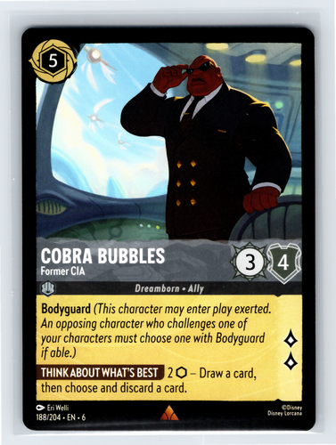 Cobra Bubbles - Former CIA | Disney Lorcana Azurite Sea | 188/204 | NM ...