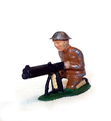 Vintage Barclay Toy Lead Soldier Crouching with a Machine Gun | eBay