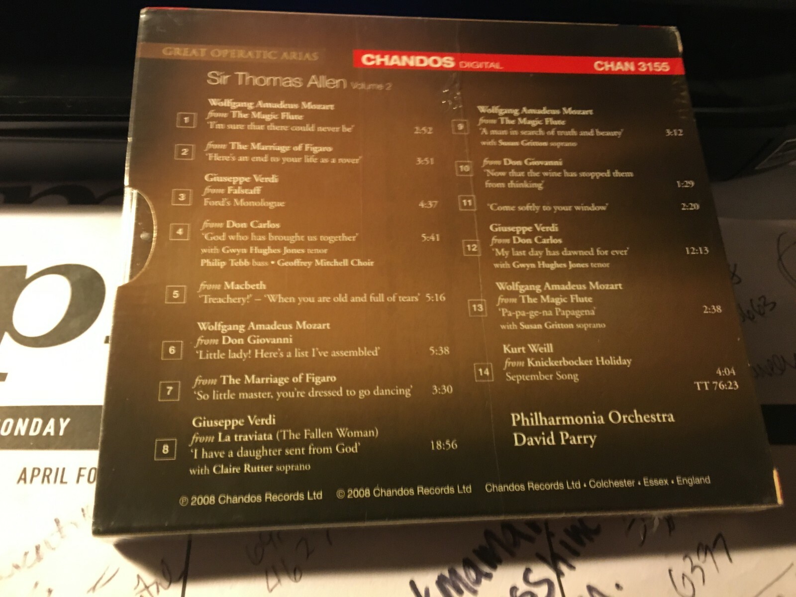 SIR THOMAS ALLEN - BARITONE Great Operatic Arias, Vol. 2 (CD, 2008 ...