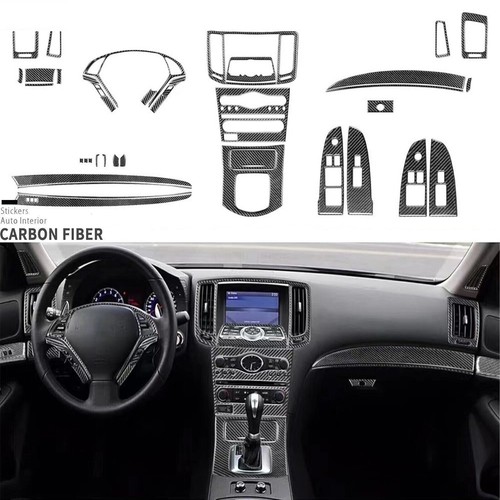40Pcs Real Carbon Fiber Full Interior Kits Trim For Infiniti G37 Coupe ...