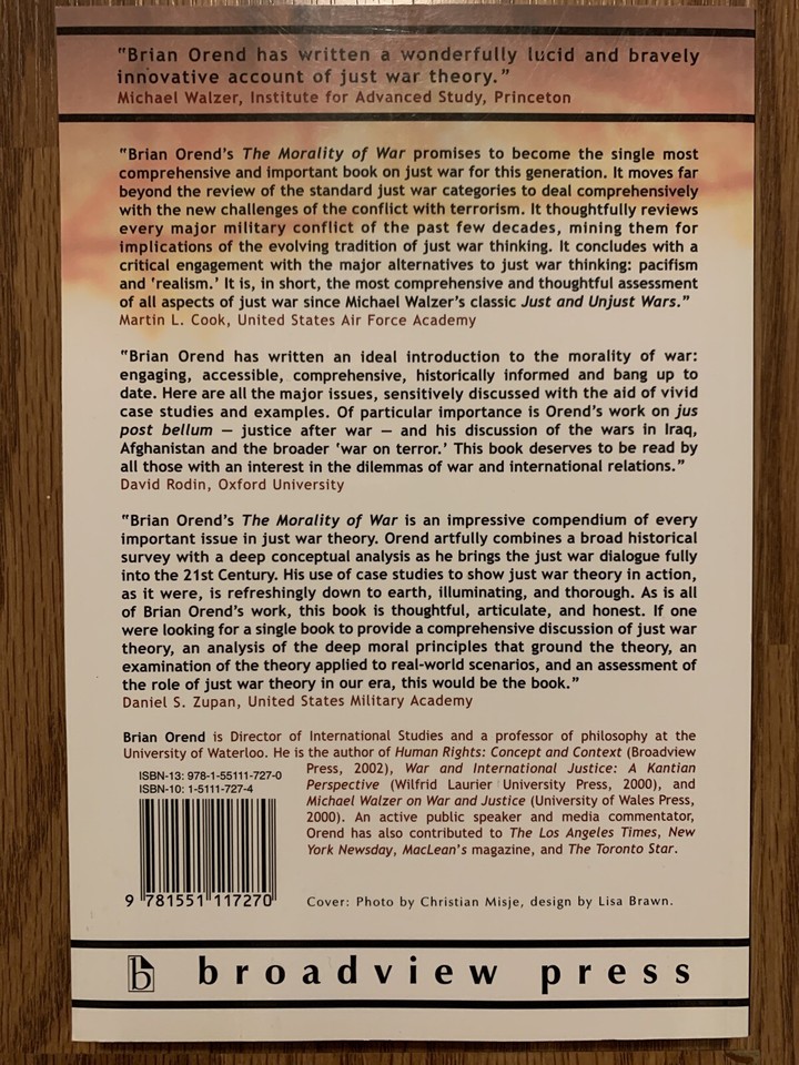The Morality of War by Brian Orend (2006, Paperback) 9781551117270| eBay