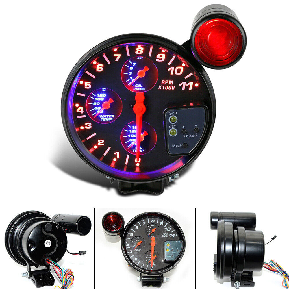 5 Inch 4 in 1 Car Water Oil Temp Tachometer Gauge Oil Pressure Durable ...