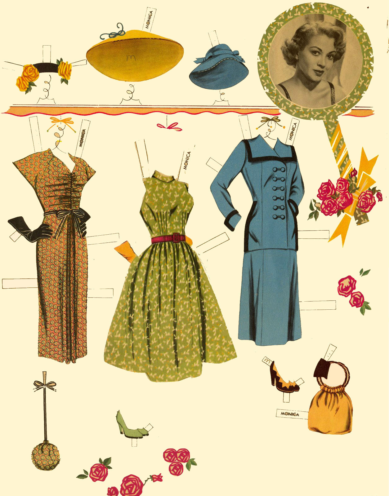 VINTGE 1951 MGM STARLETS PAPER DOLL ~LASER REPRODUCTIN ORG SZ UNCUT NO1 ...