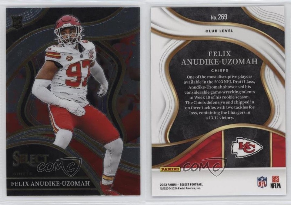 2023 Panini Select Club Level Felix Anudike-Uzomah #269 Rookie RC 15ts ...