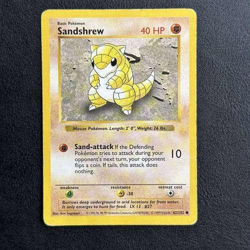 Sandshrew 62/102 (Shadowless) Base Set HP Pokemon Card | eBay