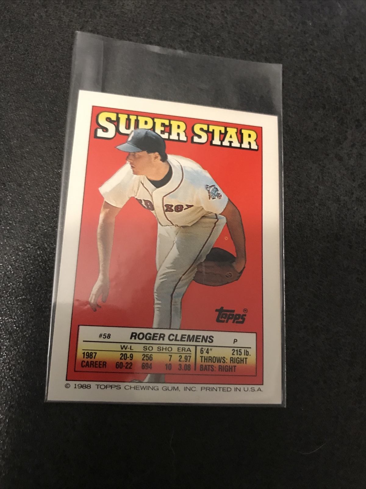 1988 Topps Super Star Mini Roger Clemens 58 (o) | eBay