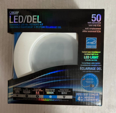 FEIT ELECTRIC LED/DEL DIMMABLE LED 4IN RETROFIT KIT 50 WATT REPLACMENT ...