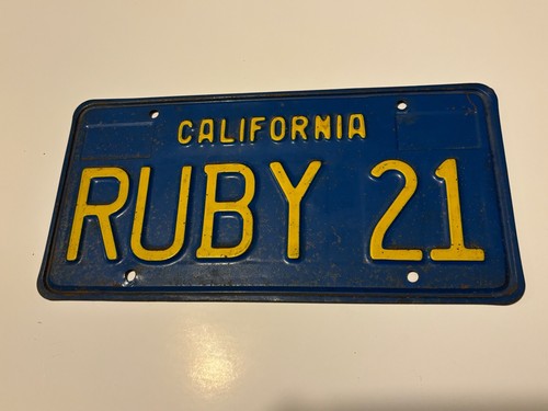 Vintage Blue California License Plate Personalized "RUBY 21" | eBay