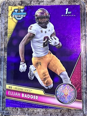 ELIJAH BADGER 2023 Bowman Chrome 1st Bowman Purple Shimmer Refractor ...