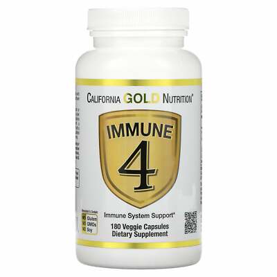 California Gold Nutrition Immune 4 System Support Supplement 180 Veg ...