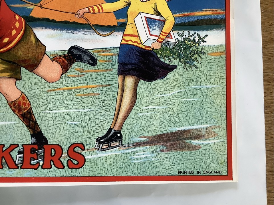 Christmas Cracker Label “Winter sport Crackers” Genuine Vintage | eBay UK